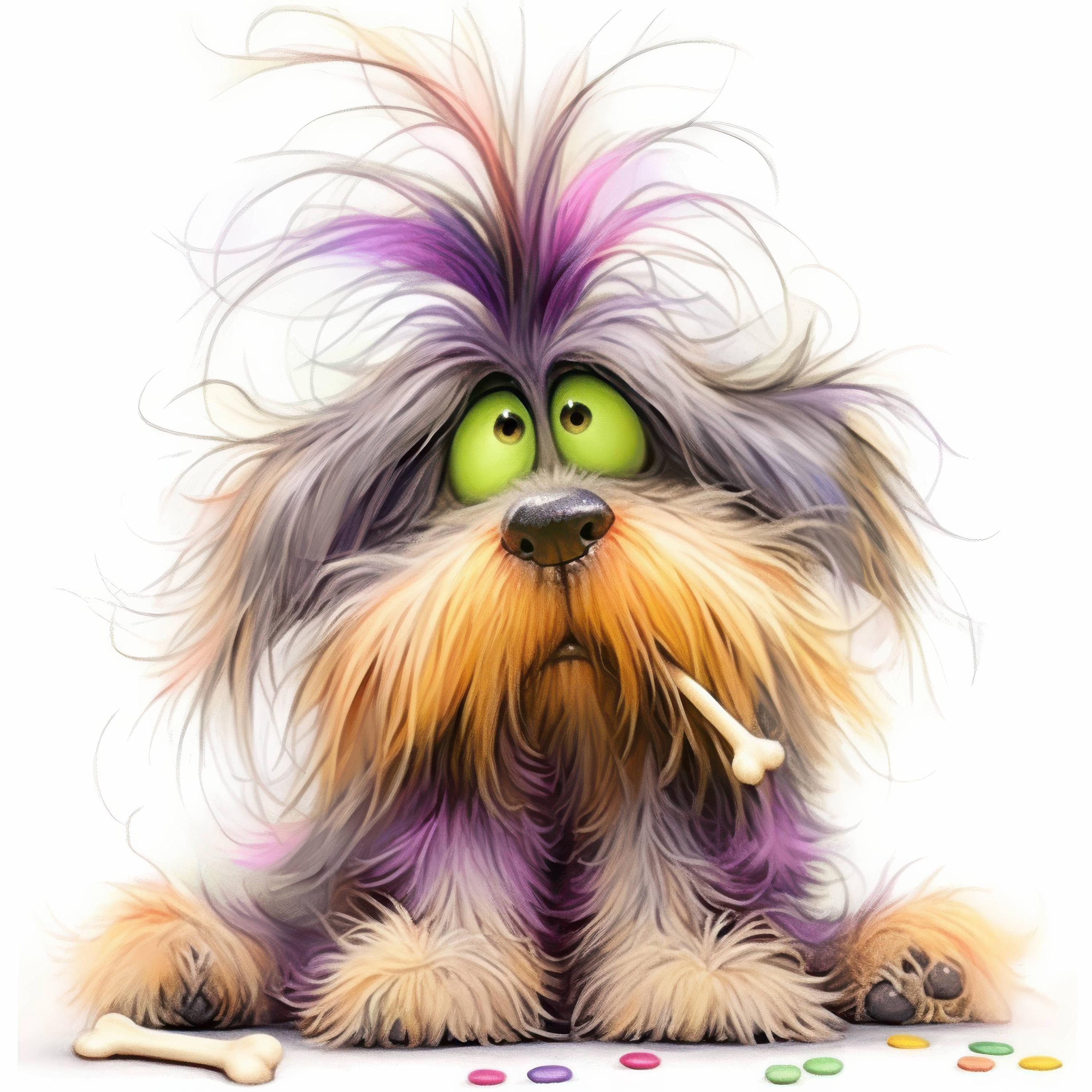 Quirky Messy Dog Clipart 12 High Res Watercolor Jpgs for Junk ...