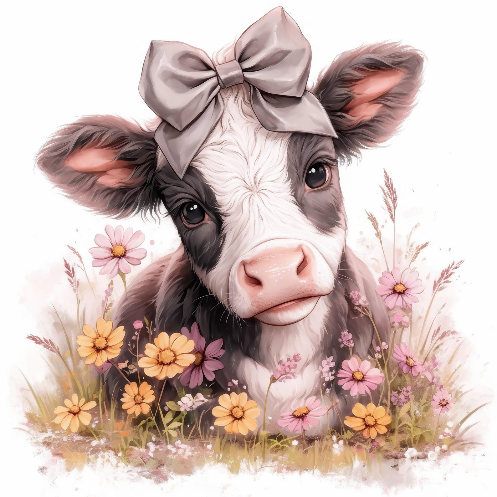 20 Baby Cow Images Clipart Bundle, Cute Farm Animal Illustration ...