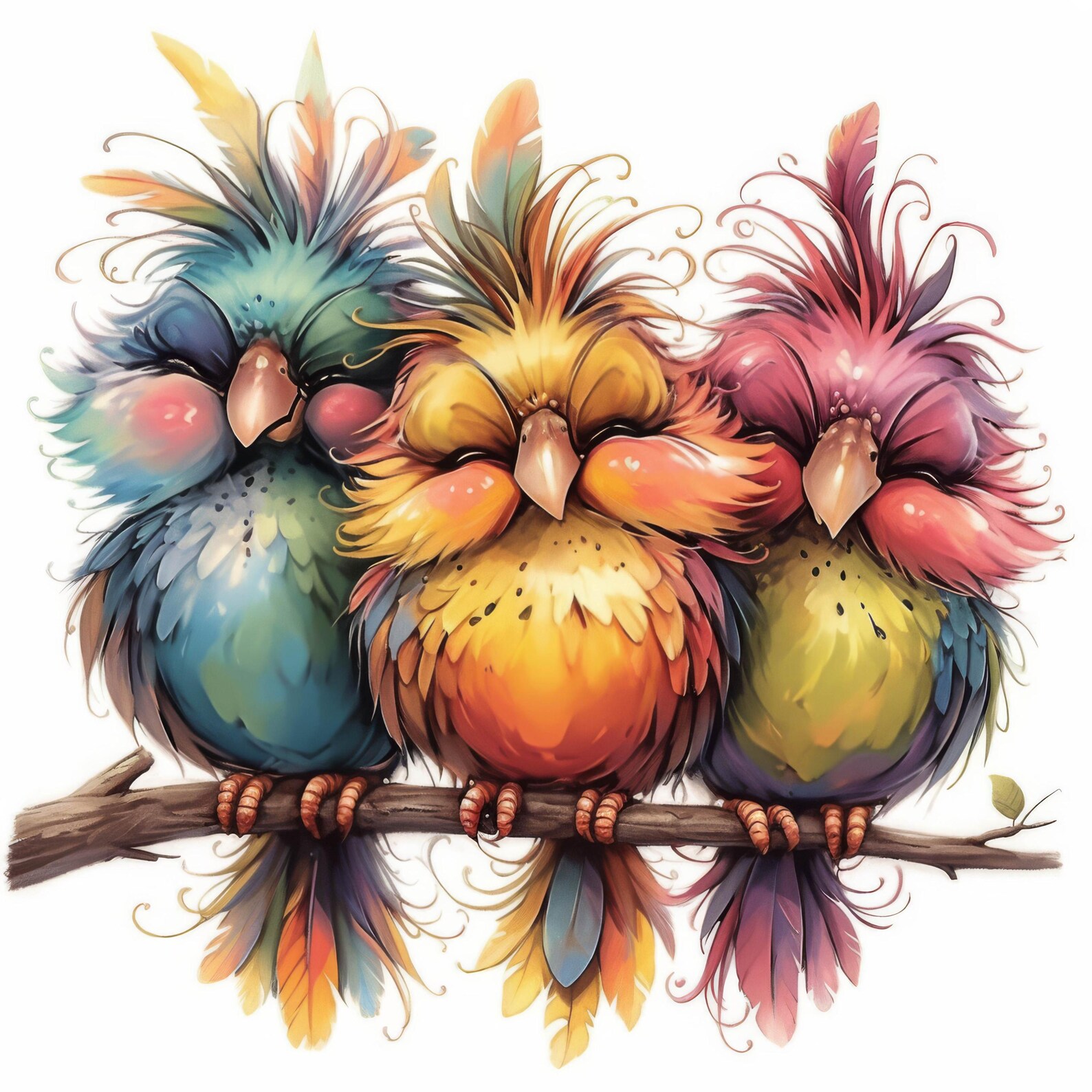 12 Quirky Fall Birds Clipart, Commercial Use, Whimsical Ephemera ...