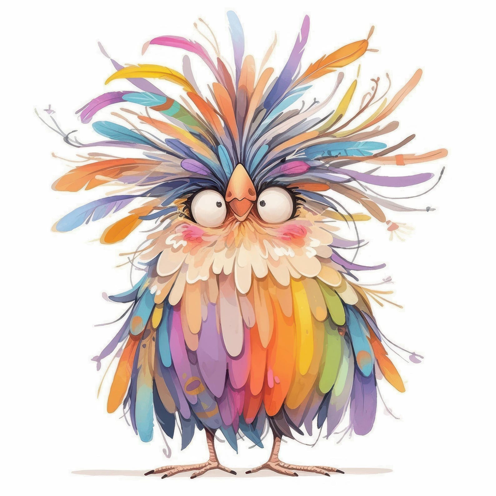 12 Whimsical Bird Clipart Bundle, Cheerful Songbird Illustration ...