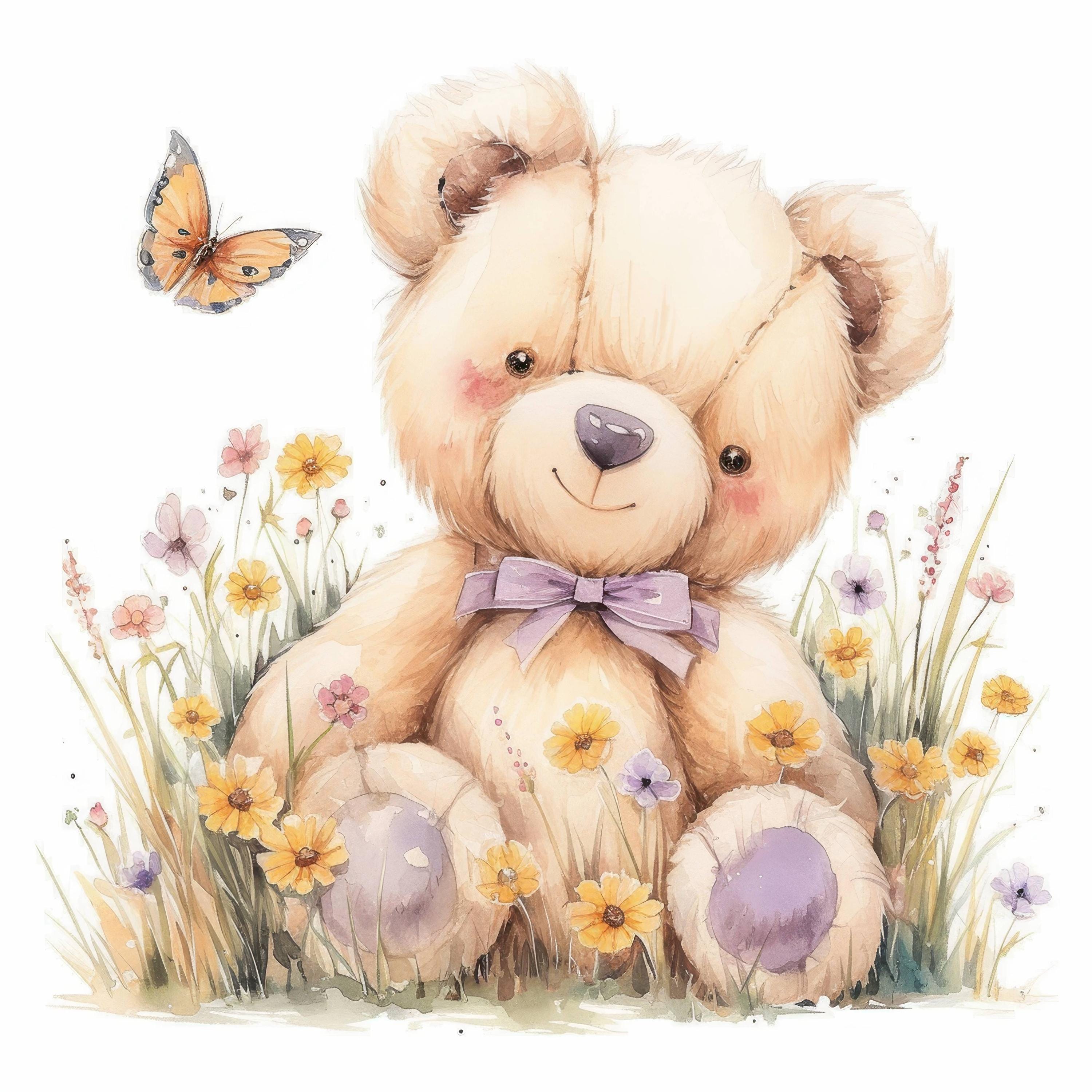 10 Nursery Teddy Bear Clipart Bundle, Baby Cub Art Illustration ...