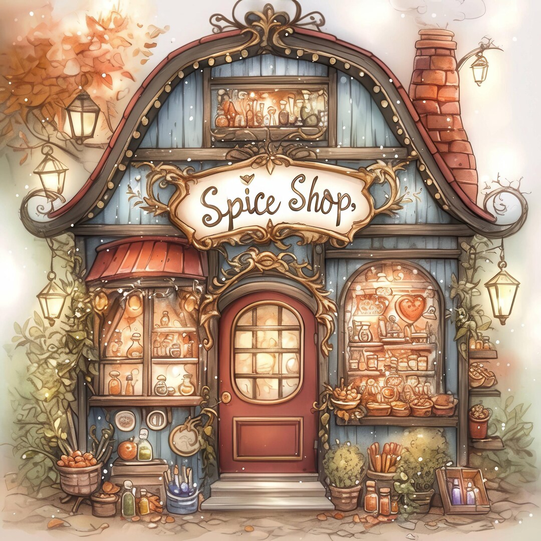16 Spice Shop Clipart Bundle, Culinary Herb and Seasoning Illustration ...
