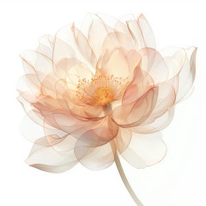 Peach Translucent Flower Clip Art 11 High Res Watercolor Jpgs for Junk ...