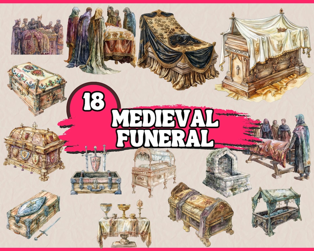 18 PNG Medieval Funeral Clipart | Middle Age Coffin With Ornaments ...