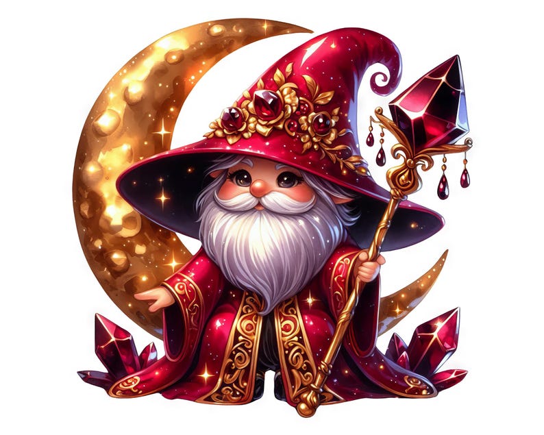 20 PNG Cute Wizard Gnomes Clipart Cute Gnome, Enchanted Gnome, Magical ...