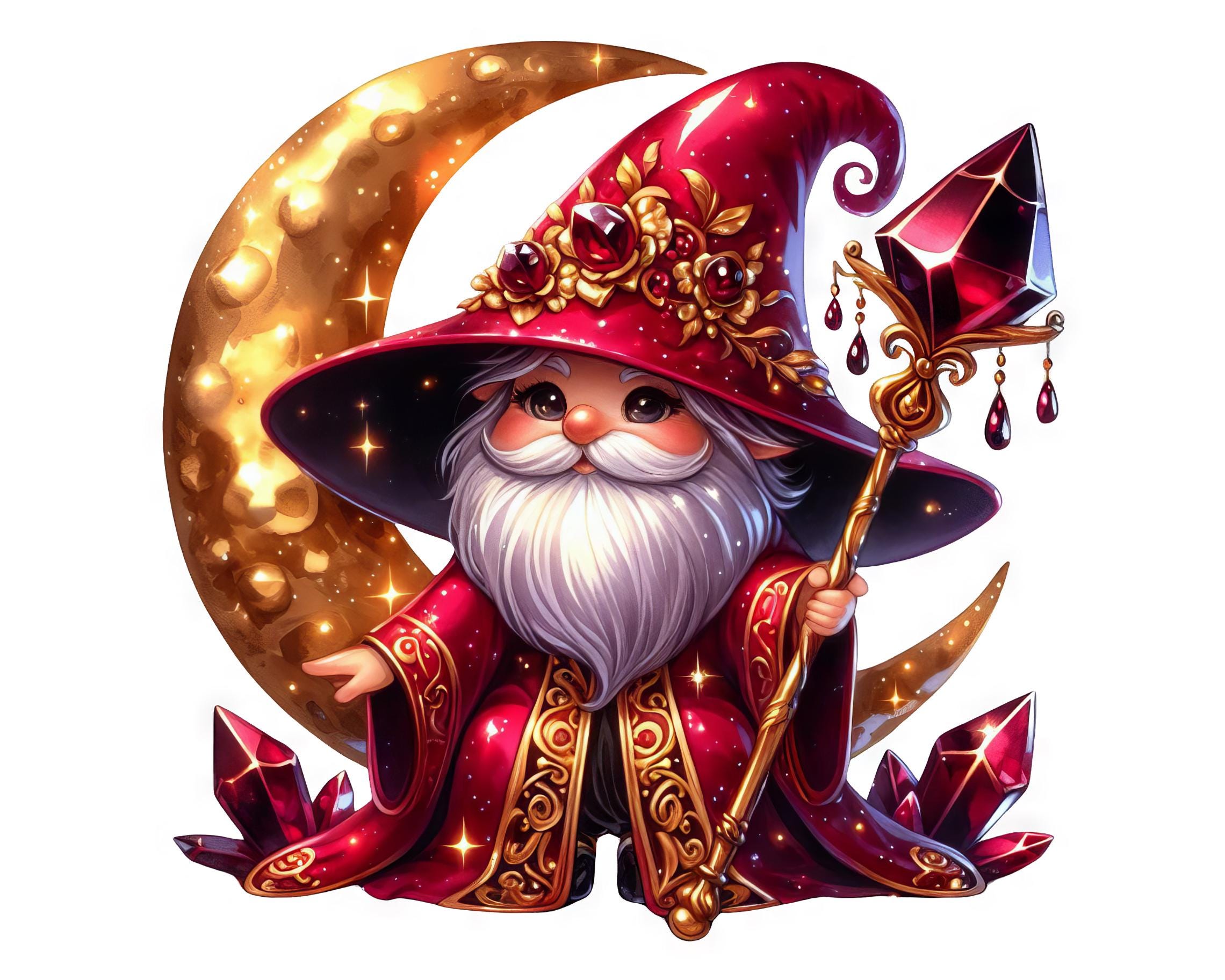 20 PNG Cute Wizard Gnomes Clipart | Cute Gnome, Enchanted Gnome ...