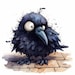 Grumpy Crow Clip Art 10 High Res Watercolor Jpgs Junk Journals ...