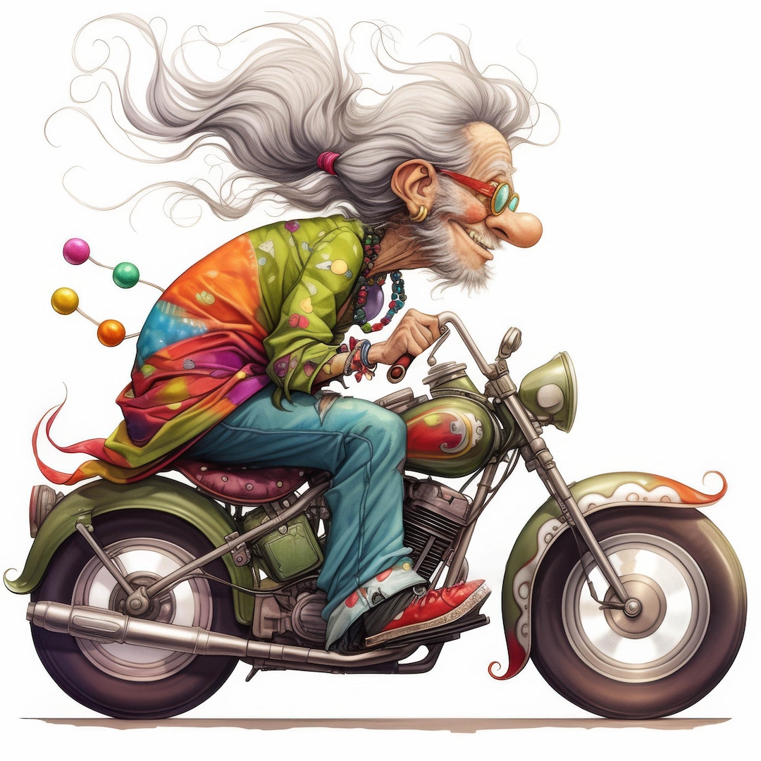 Quirky Old Rider Clip Art 10 High Res Watercolor Jpgs Junk Journaling ...