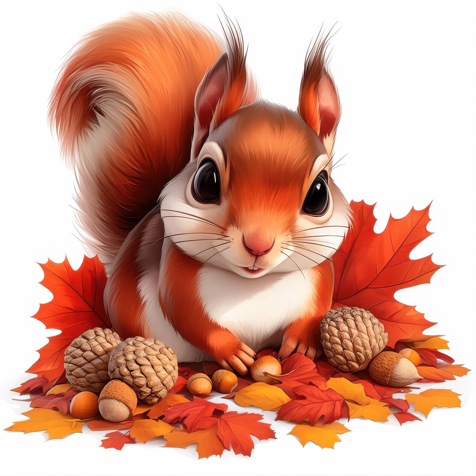 11 Cute Fall Squirrel Clipart Bundle, Autumn Woodland Animal ...