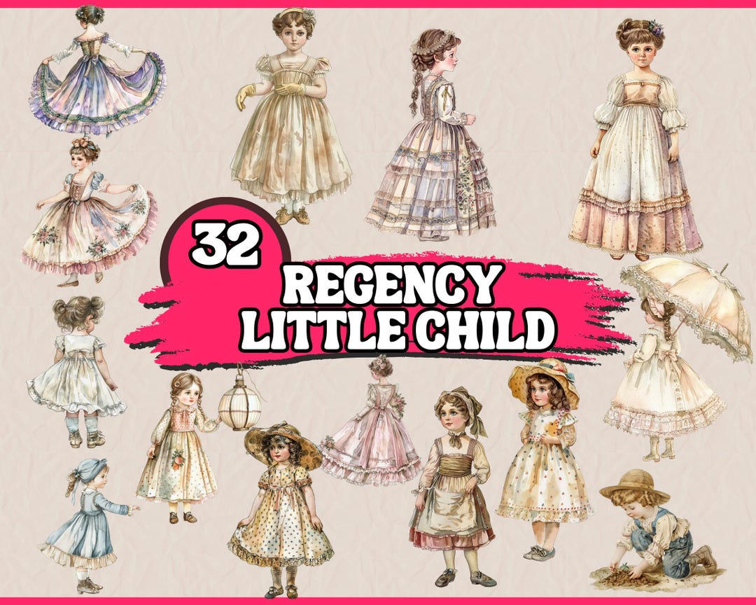 32 PNG Regency Little Child Clipart | Regency Cute Kids, Watercolor ...