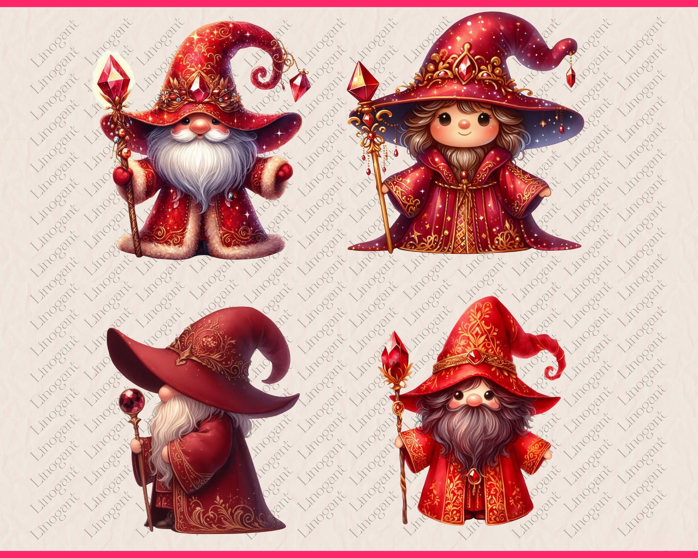 20 PNG Cute Wizard Gnomes Clipart Cute Gnome, Enchanted Gnome, Magical ...