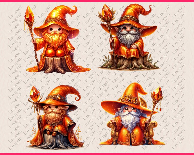 21 PNG Cute Wizard Gnomes Clipart Cute Gnome, Enchanted Gnome, Magical Gnomes, Illustrations ...