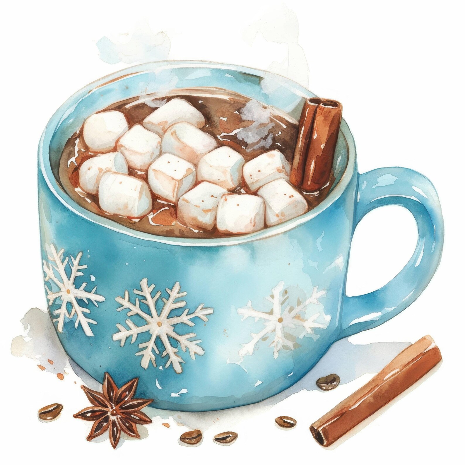 10 Hot Cocoa Mug Clipart Bundle, Warm Winter Mug Illustration ...