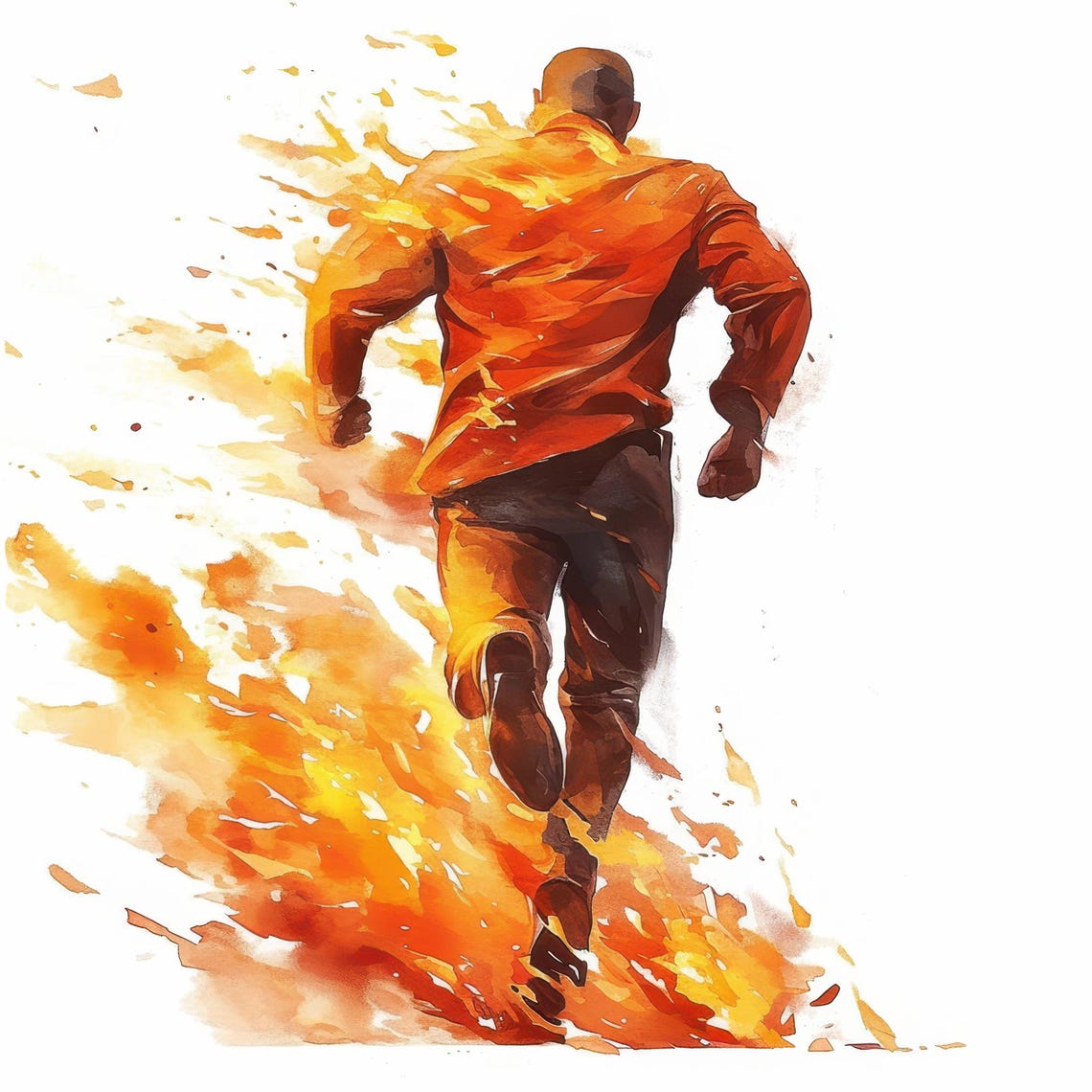 18 Running Man Fire Trail Clipart Bundle, Dynamic Flame Motion ...