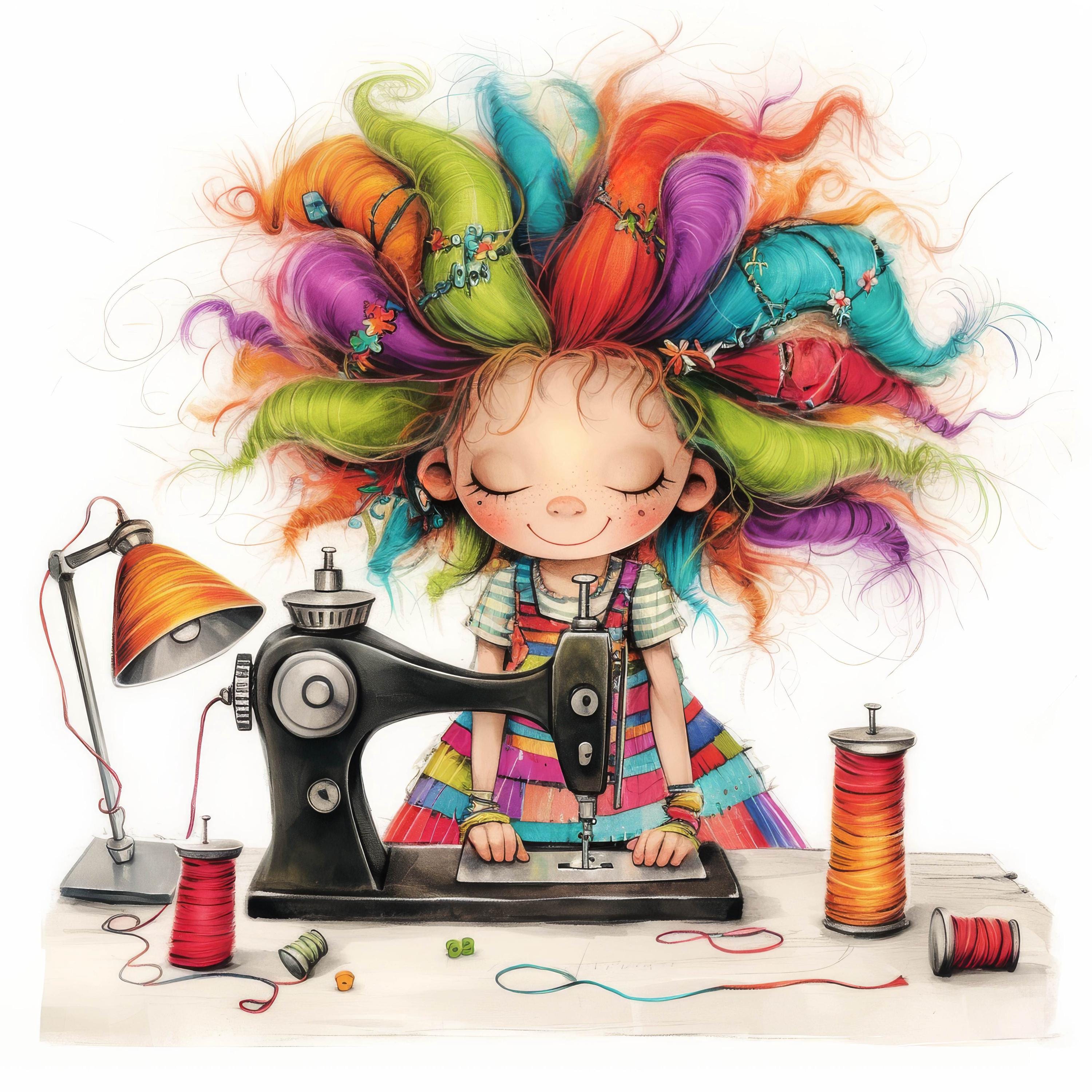 Whimsical Sewing Clip Art 10 High Res Watercolor Jpgs for Junk ...