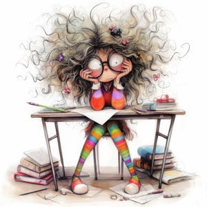 Quirky Student Clipart 11 High Res Watercolor Jpgs for Junk Journaling ...