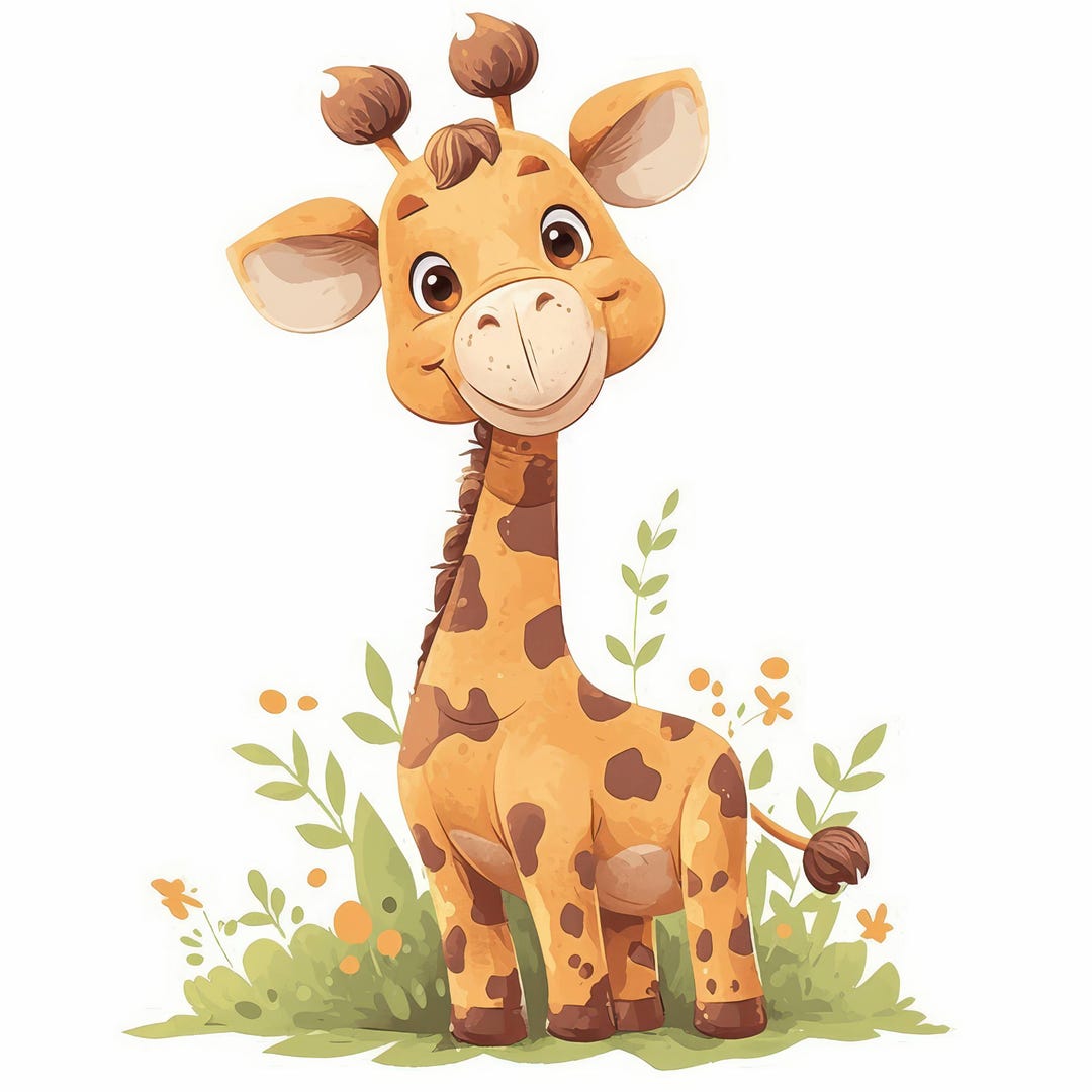 11 Giraffe Clipart Bundle, Cute Safari Animal Illustration, Printable ...