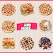 Watercolor Waffle Clipart Bundle, Food Clip Art Set, Bakery, Dessert ...