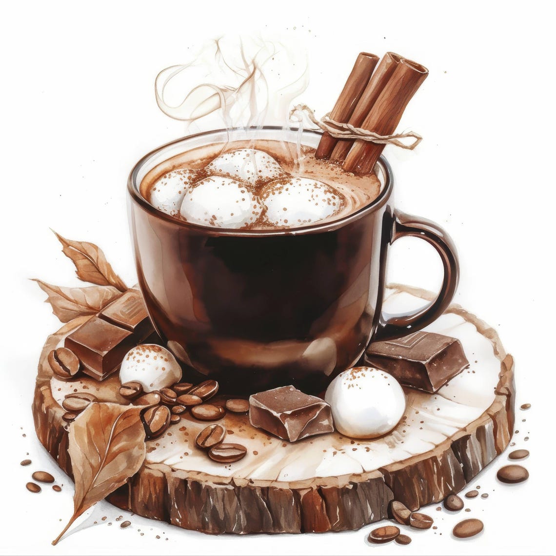13 Cozy Fireplace Hot Chocolate Clipart Bundle, Winter Comfort ...