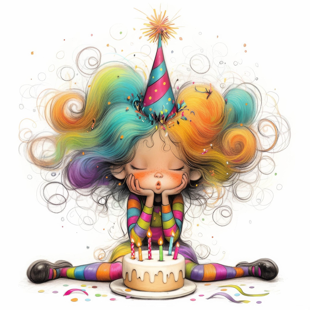 Quirky Birthday Surprise Clipart 10 High Res Watercolor Jpgs Junk ...