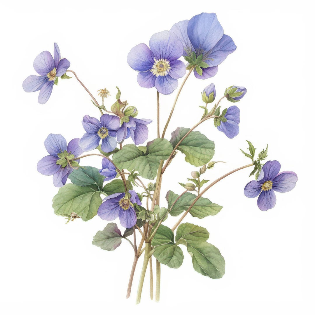 11 Hepatica Flower Clipart Bundle, Forest Bloom Graphic, Printable ...