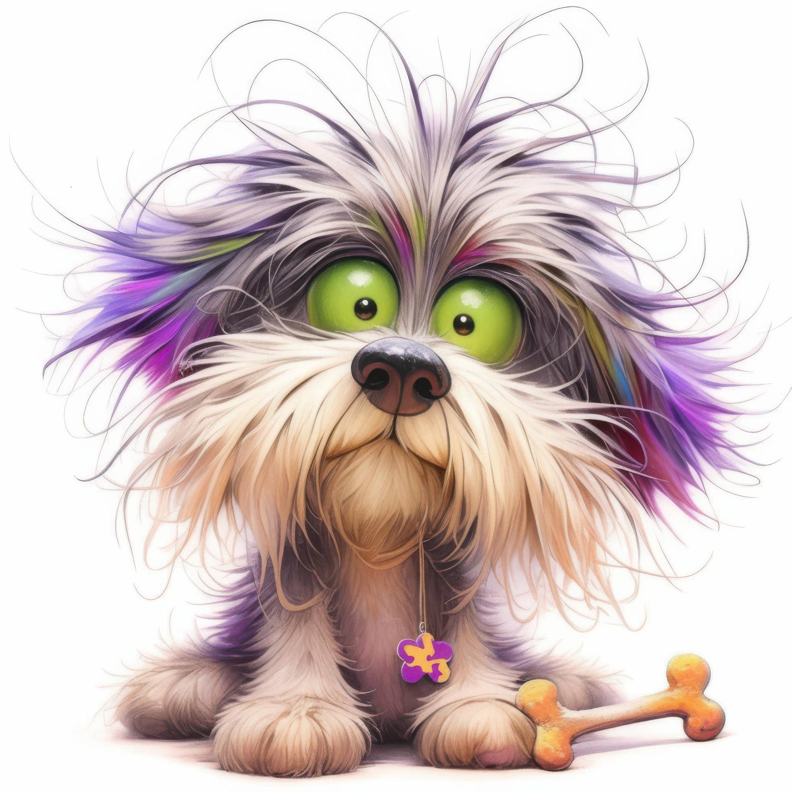 Quirky Messy Dog Clipart 12 High Res Watercolor Jpgs for Junk ...