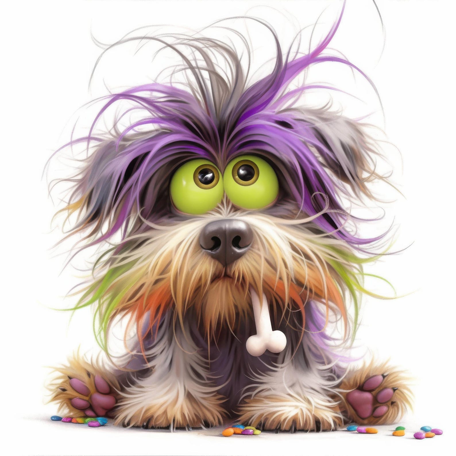 Quirky Messy Dog Clipart 12 High Res Watercolor Jpgs for Junk ...