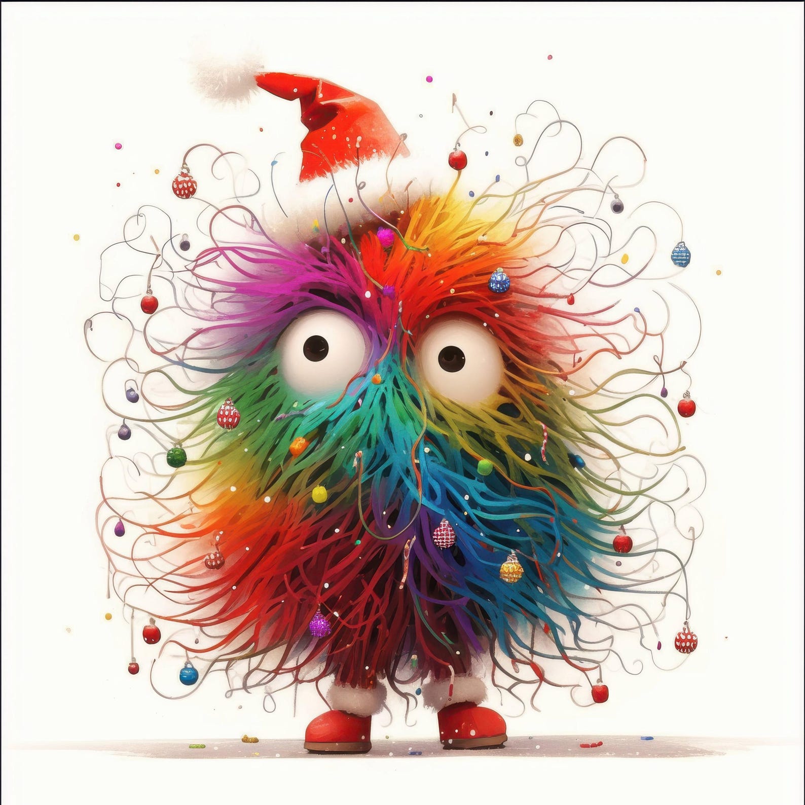 Whimsical Christmas Creatures Clip Art 13 High Res Watercolor Jpgs for ...