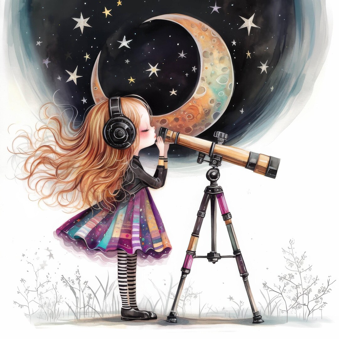 Whimsical Space Exploration Clip Art 10 High Res Watercolor Jpgs for ...