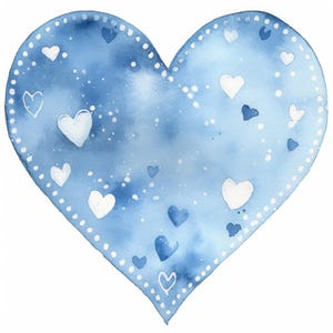 11 Blue Heart Clipart Bundle, Blue Love Heart, Valentine Designs ...