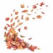 10 Falling Autumn Leaves Clipart Bundle, Fall Decor Illustration ...