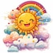 10 Sun and Rainbow Clipart Bundle, Cheerful Weather Scene Illustration ...