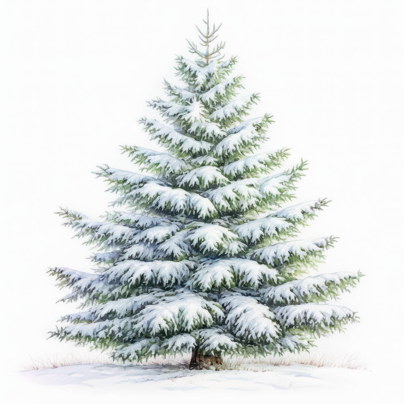 17 Watercolor Christmas Tree Clipart Bundle, Festive Pine Illustration ...