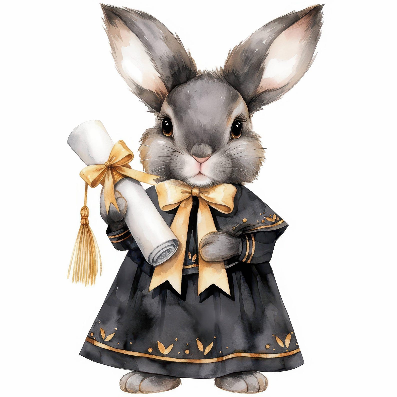 11 Graduation Bunny Clipart Bundle, Festive Animal Celebration ...
