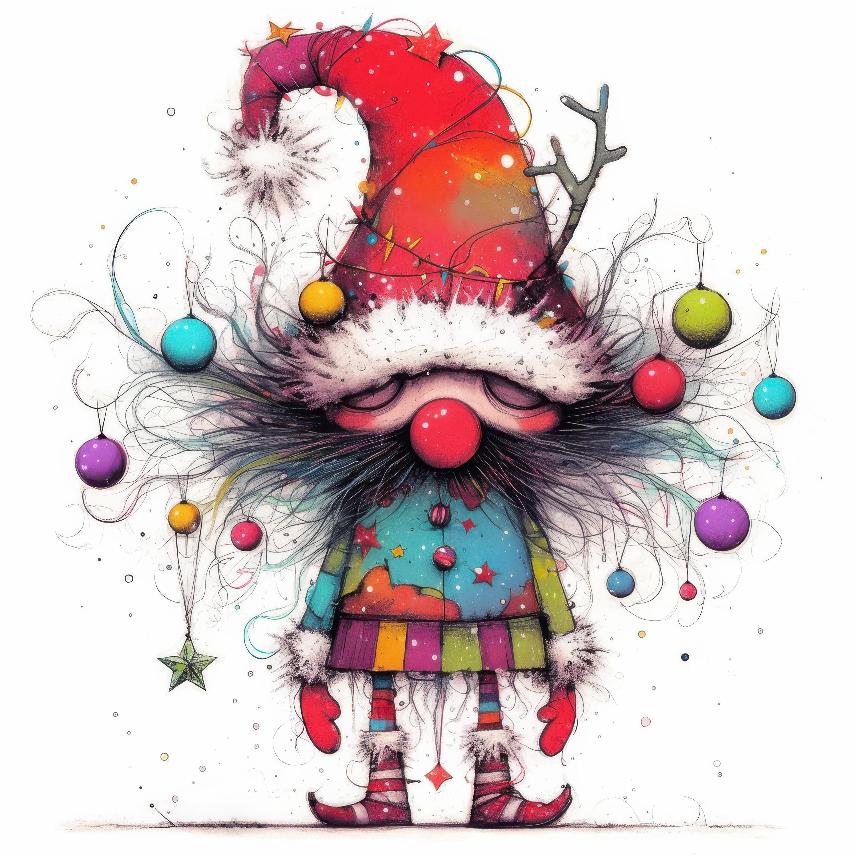 Whimsical Christmas Creatures Clip Art 13 High Res Watercolor Jpgs for ...