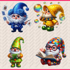 31 PNG Funny Clown Gnome Clipart, Happy Circus Gnomes Clipart, Party ...