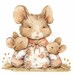 10 Mouse Family Clipart Bundle, Cute Vintage Style Illustration ...