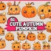 Watercolor Cute Autumn Pumpkin Clipart Bundle, Various Happy Fall ...