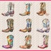 Watercolor Western Cowboy Boot Clipart Bundle, Cowgirl Shoe Clip Art ...
