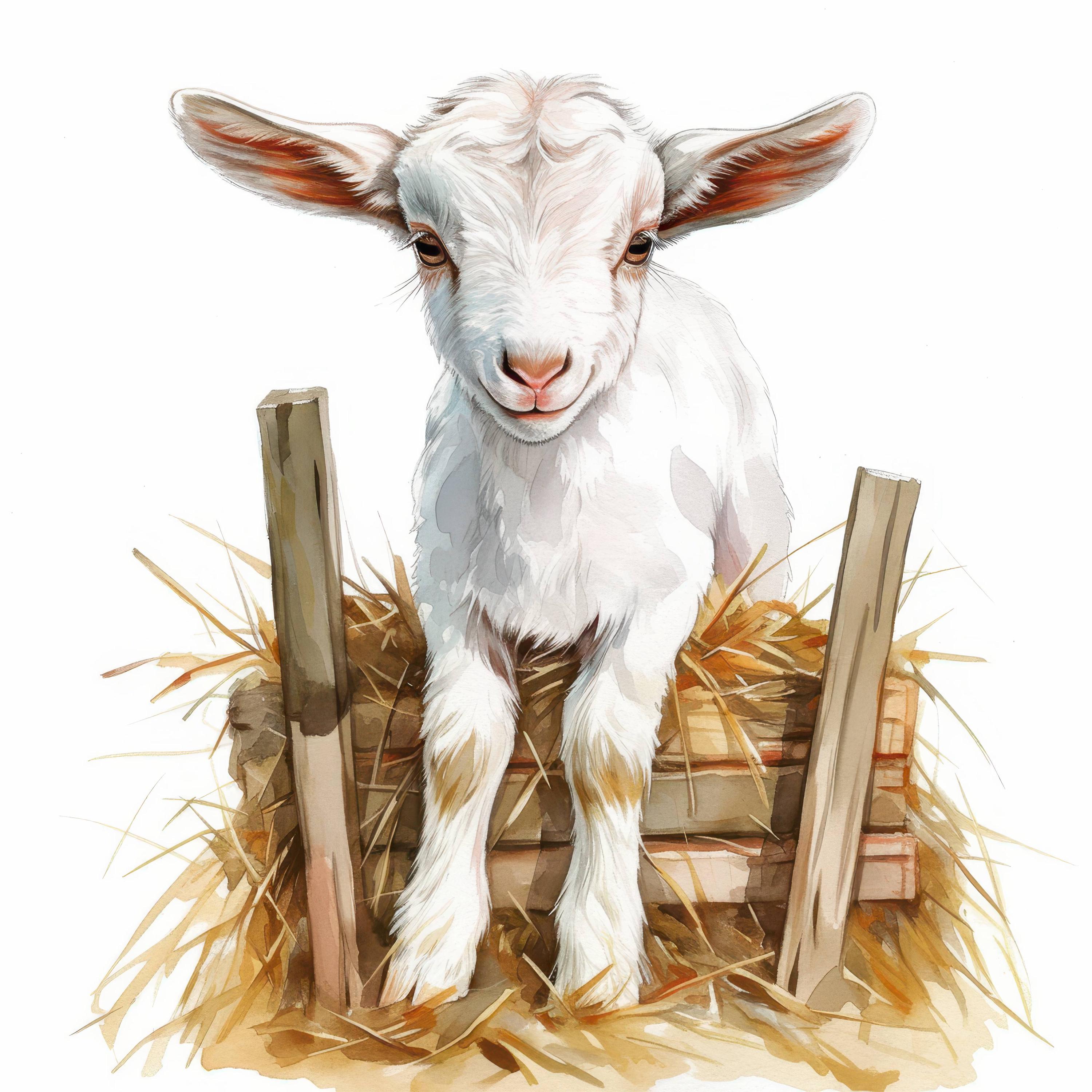 16 Goat Farm Clipart Bundle, Country Goat Art Illustration, Printable ...