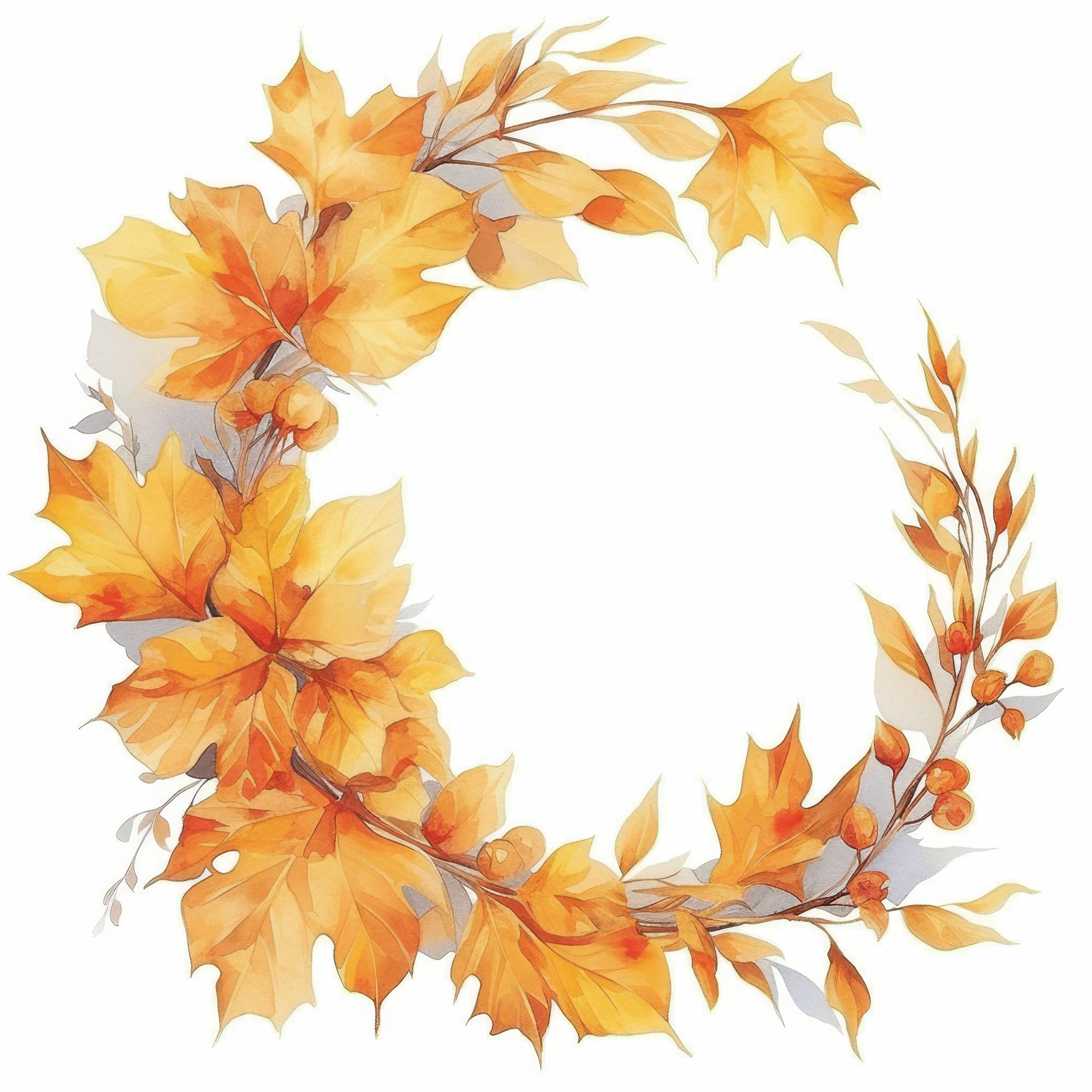 11 Fall Frame Clipart Bundle, Autumn Leaves Border Illustration ...