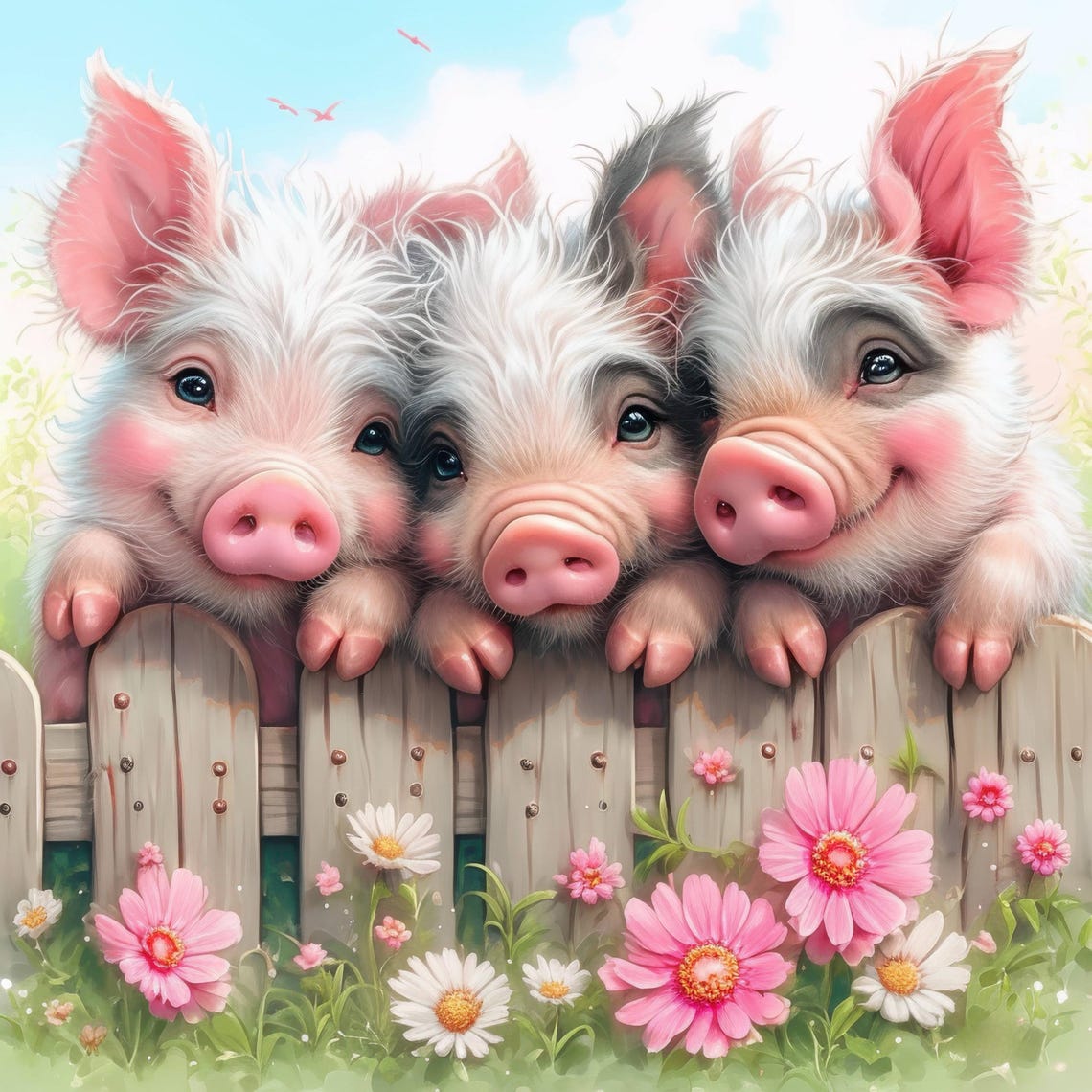 10 Happy Farmyard Pigs Clipart | Little Piglets | Printable Watercolor ...