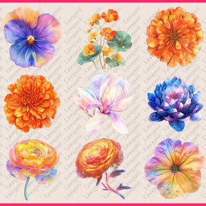 44 PNG Neon Flower With Petal Clipart, Floral Clipart With Vivid ...