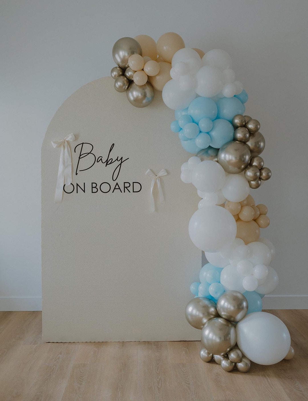 Baby Boy Shower Balloon Arch Kit: Blue, White & Gold DIY Garland - Etsy