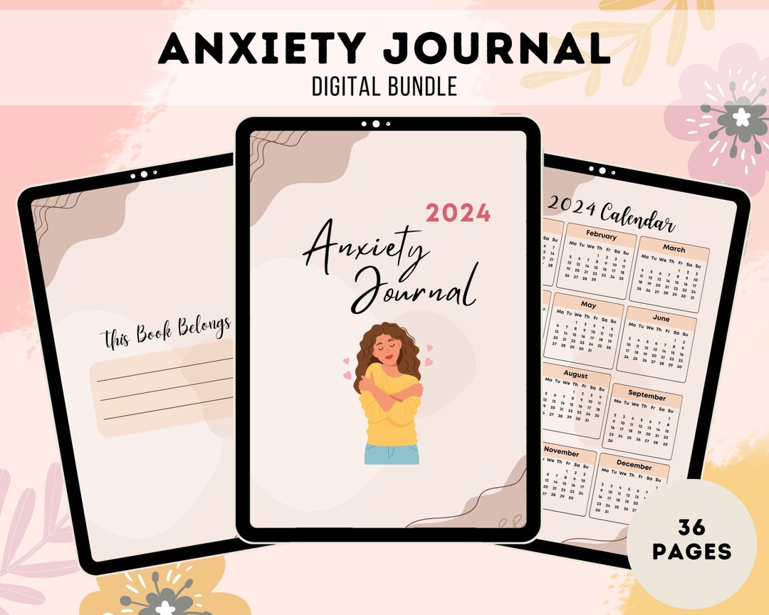 Anxiety Journal Digital Printable, Anxiety Worksheets, Mental Health ...