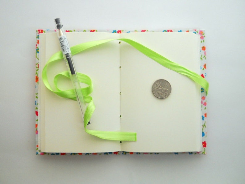 White Journal Notebook Diary Colorful Flowers Personal Wrap Journal ...