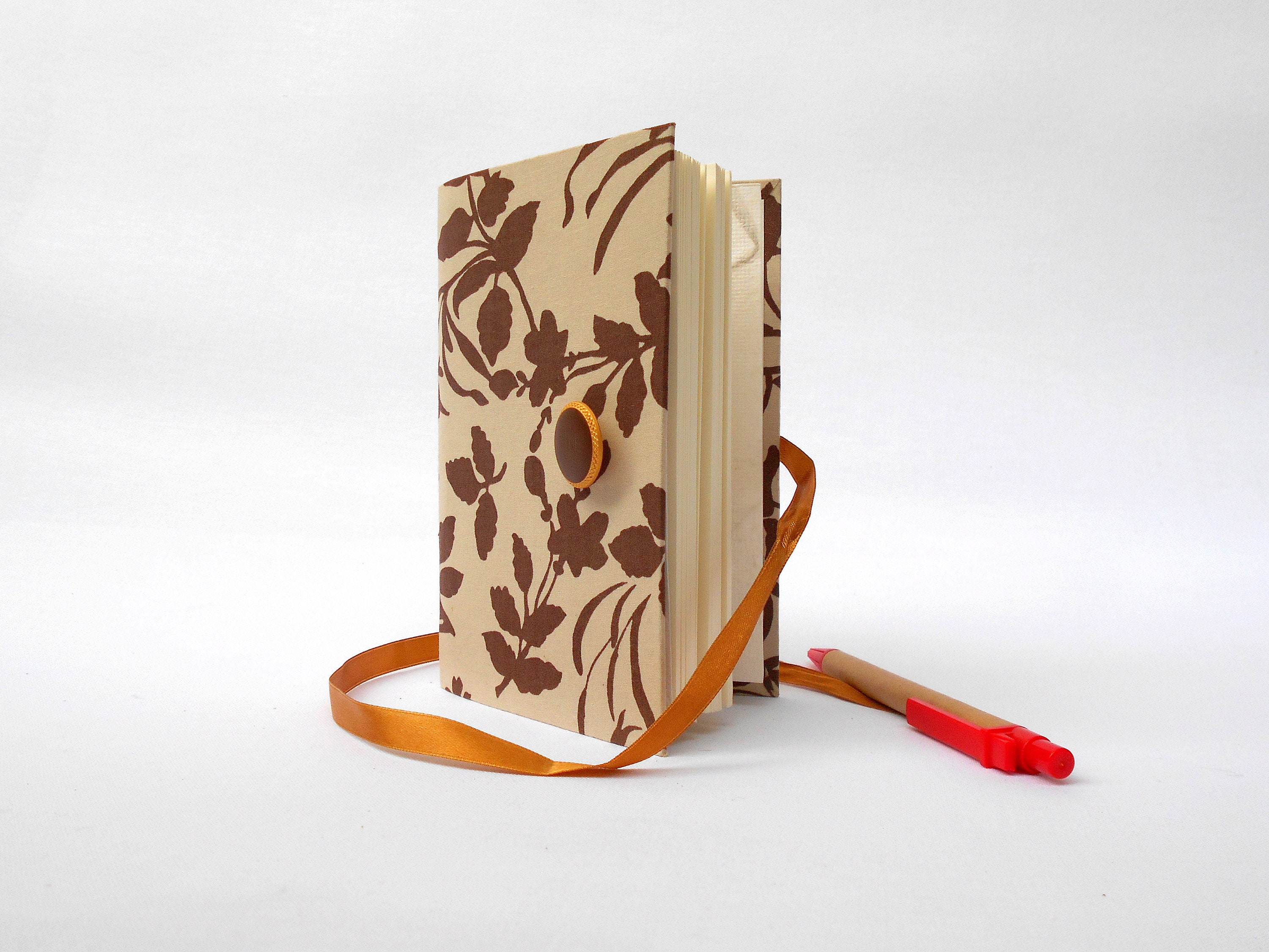 Brown Flowers Journal Notebook Diary Travelers Journal Vegan - Etsy