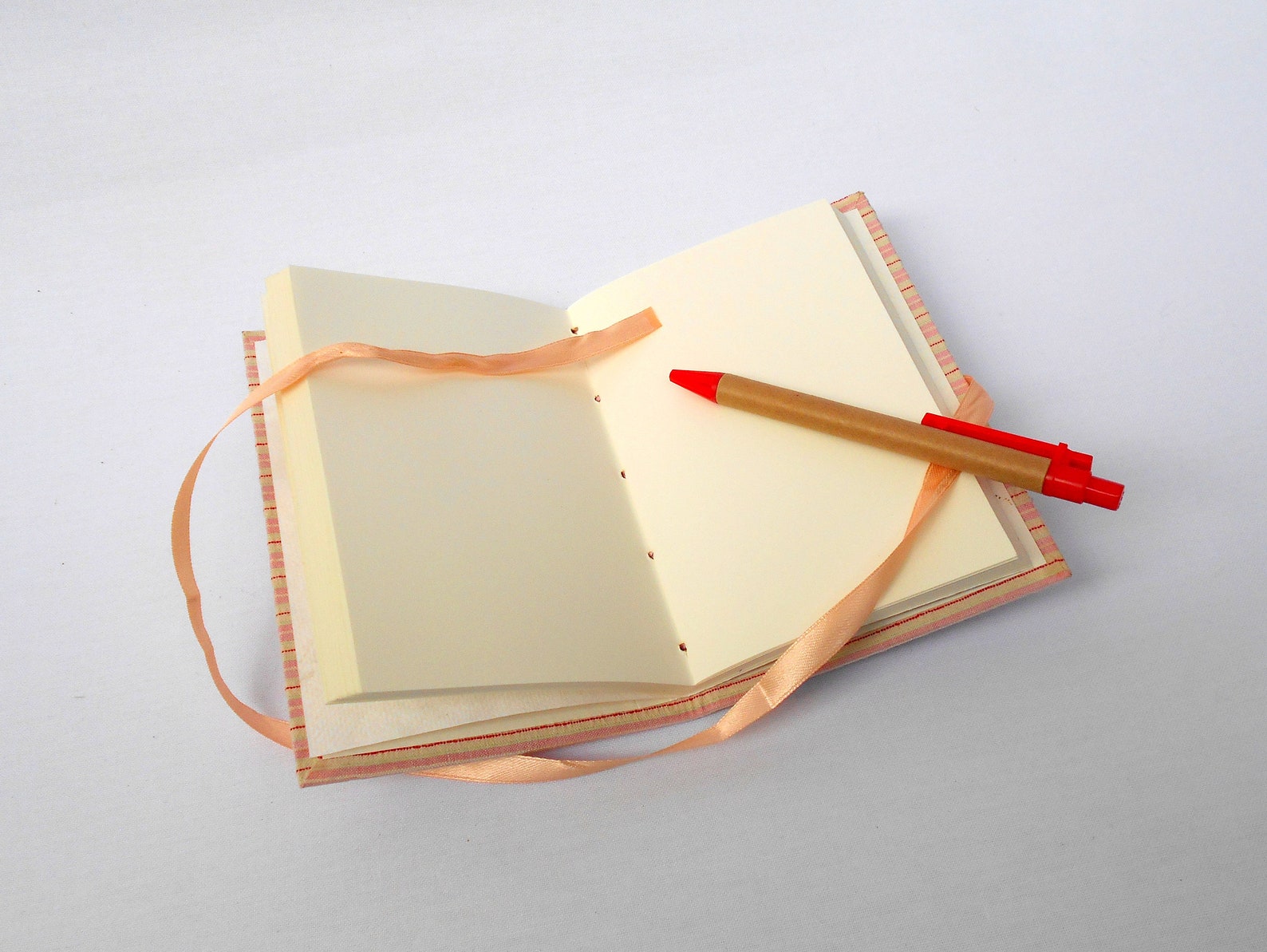 Pink Journal With Gold White Stripes, Blank Journal, Paper Journal, for ...