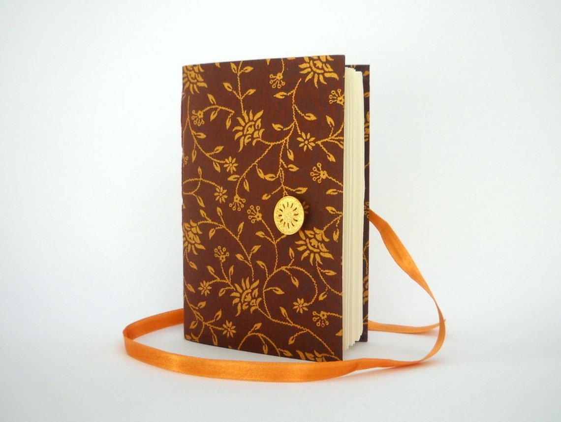 Gold Brown Journal Handmade Journal Leaves Journal Autumn Journal ...