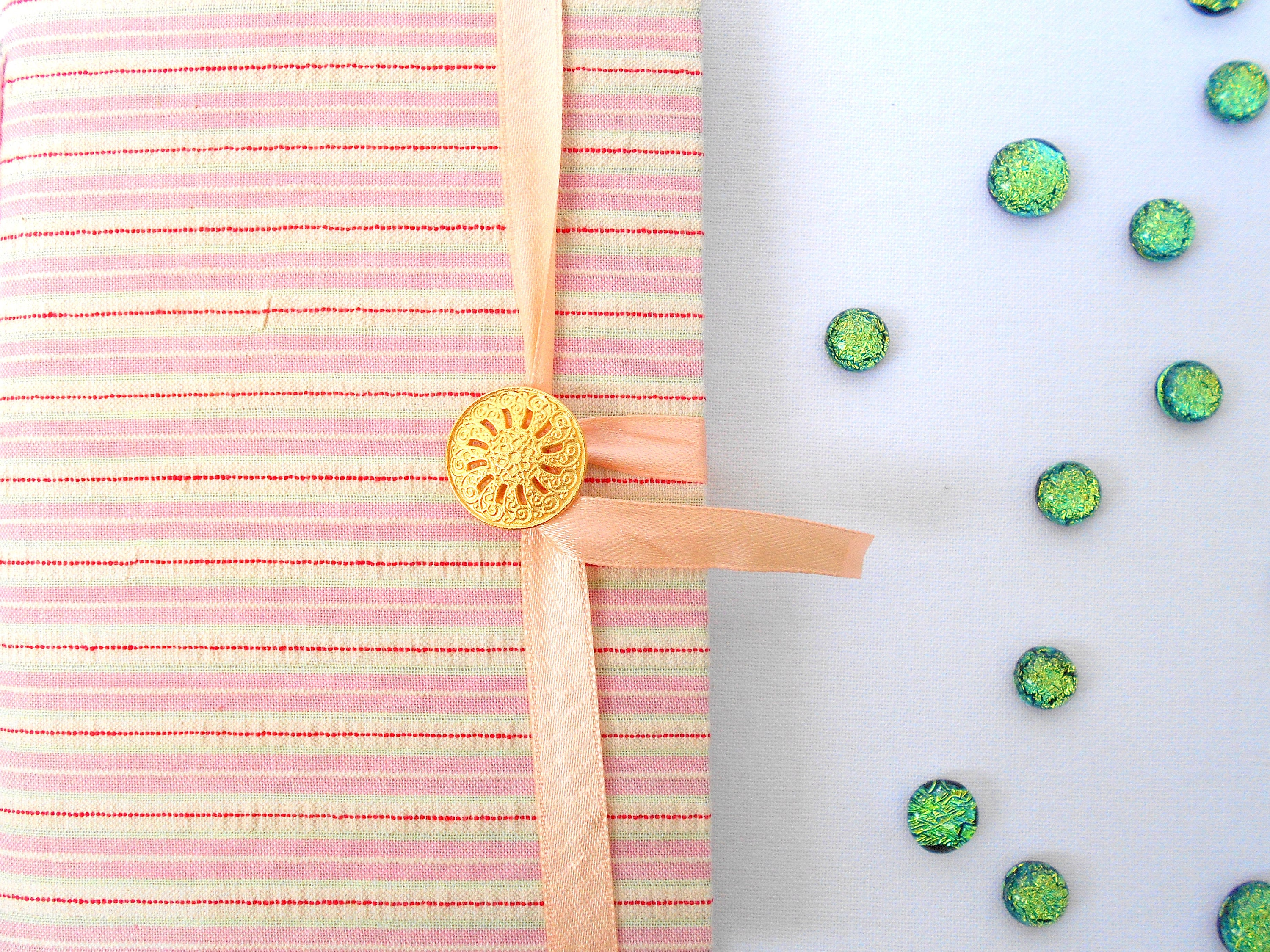 Pink Journal With Gold White Stripes, Blank Journal, Paper Journal, for ...